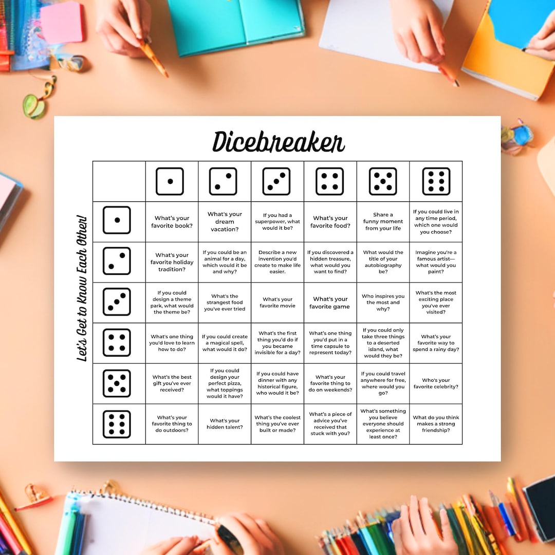 Dicebreaker Game Getting to Know You Icebreaker Questions Printable ...