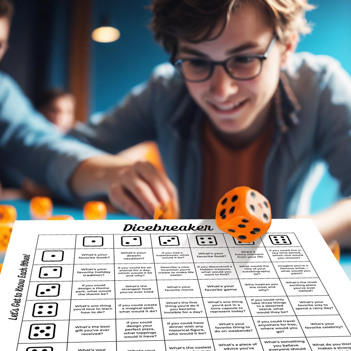 Dicebreaker Game Getting to Know You Icebreaker Questions Printable ...