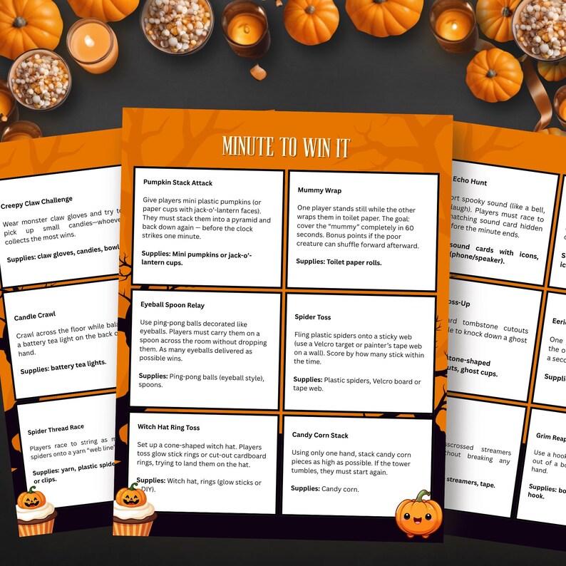 Halloween Minute to Win It Games, Halloween Party Games for Kids and ...