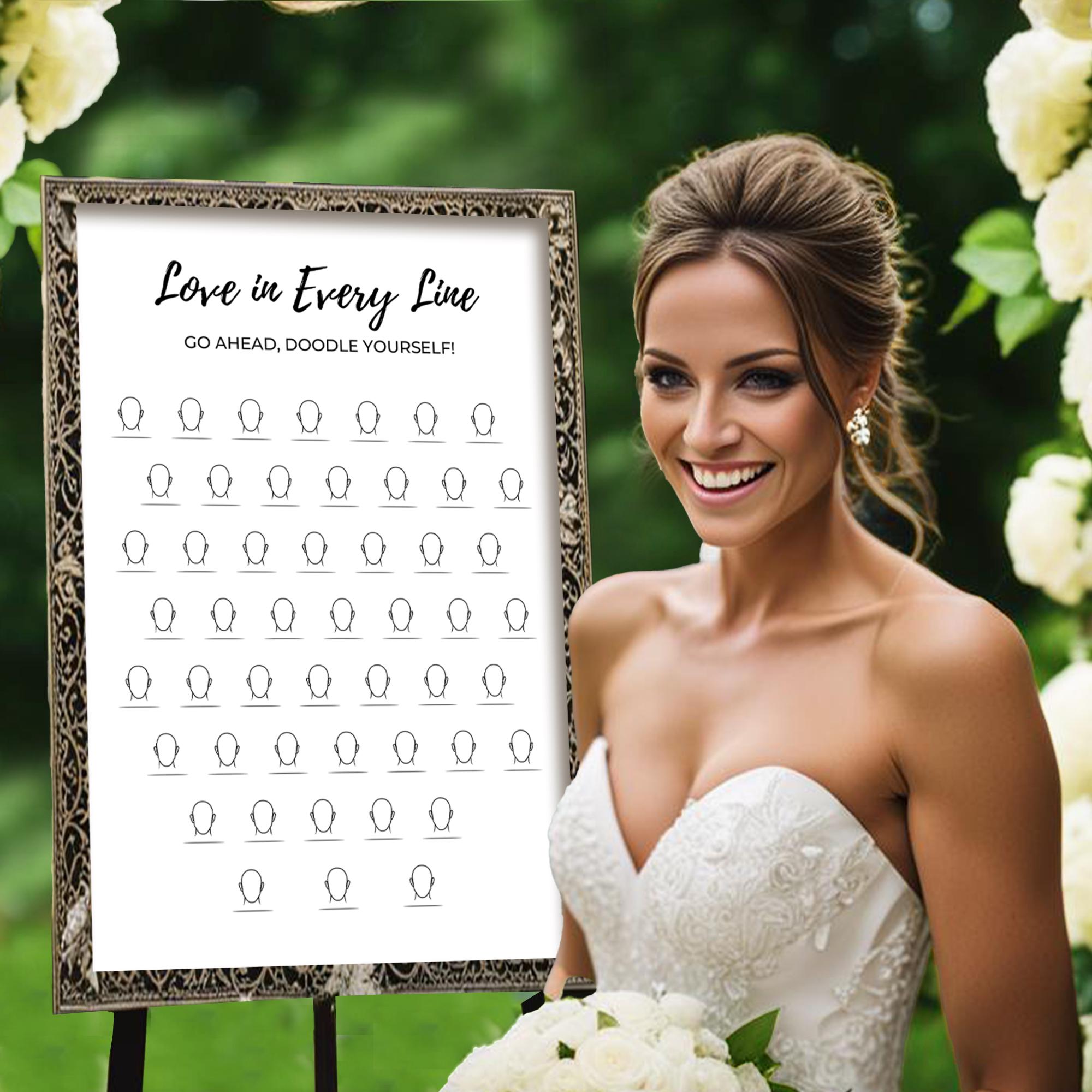 Wedding Guest Book Alternative DIY Unique Idea Guest Book Sign Drawing ...