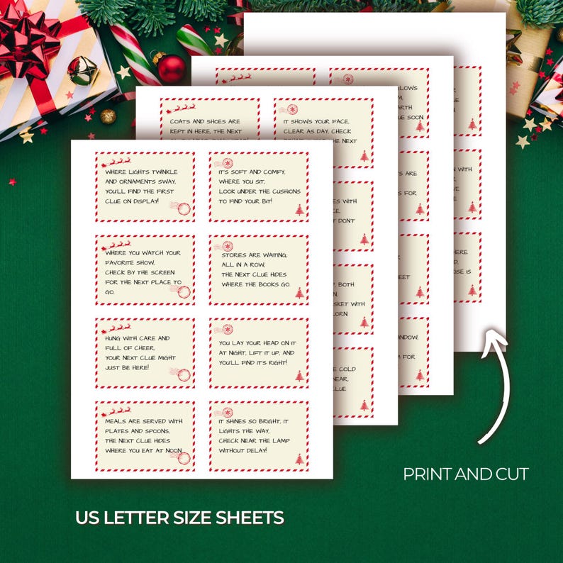 Indoor Christmas Treasure Hunt Printable Christmas Game Kids Christmas ...