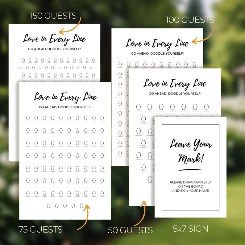 Wedding Guest Book Alternative DIY Unique Idea Guest Book Sign Drawing ...