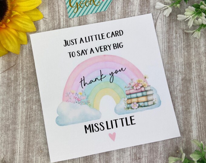 Thank You Teacher Card Personalised | Teacher Appreciation Personalised ...