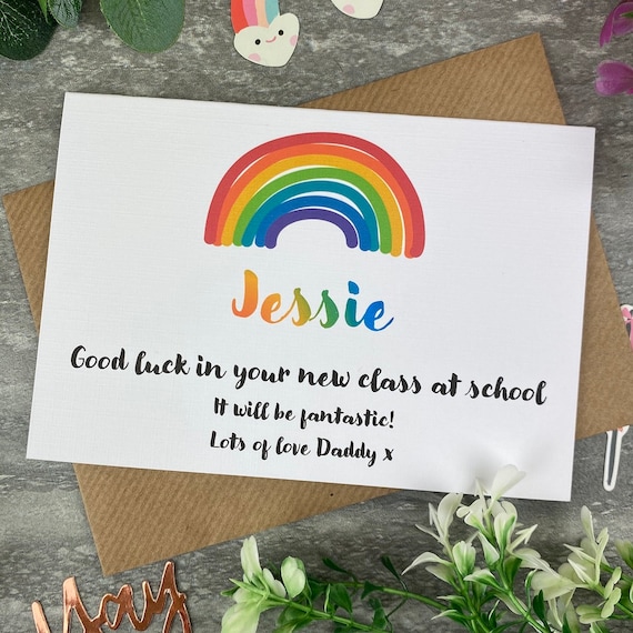 Good Luck in Your New Class Rainbow Card Back to School - Etsy Hong Kong