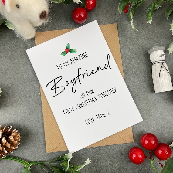 Boyfriend Christmas Card First Christmas Boyfriend Card Xmas - Etsy