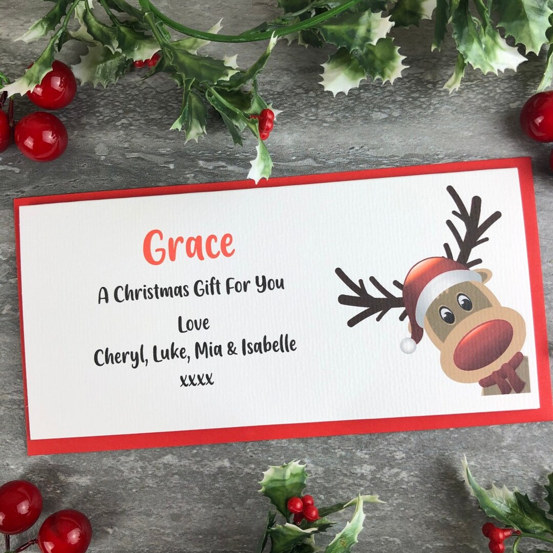 Personalized Reindeer Christmas Money Wallet: Gift Voucher Envelope - Etsy