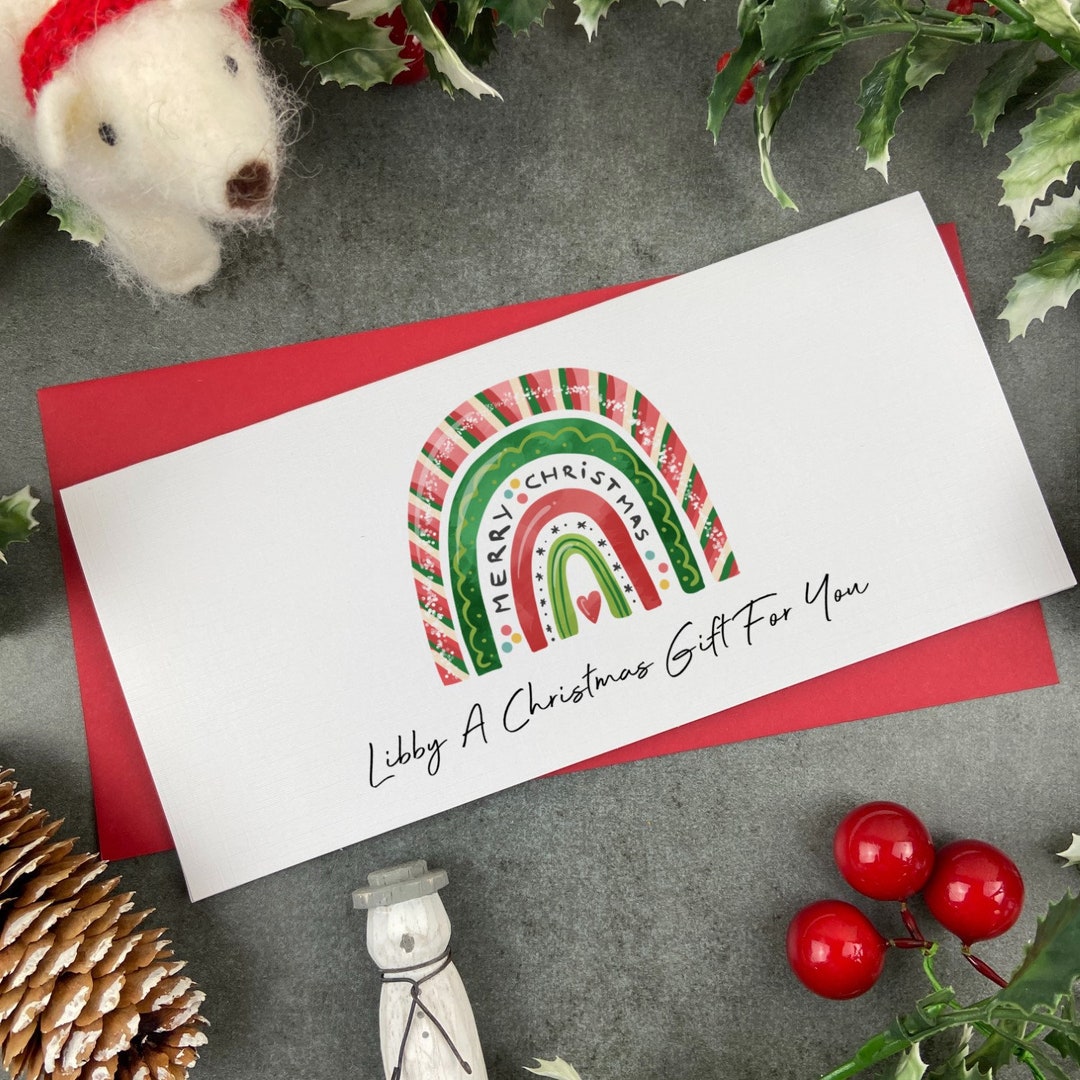 Personalised Christmas Rainbow Money Wallet, Personalised Money ...