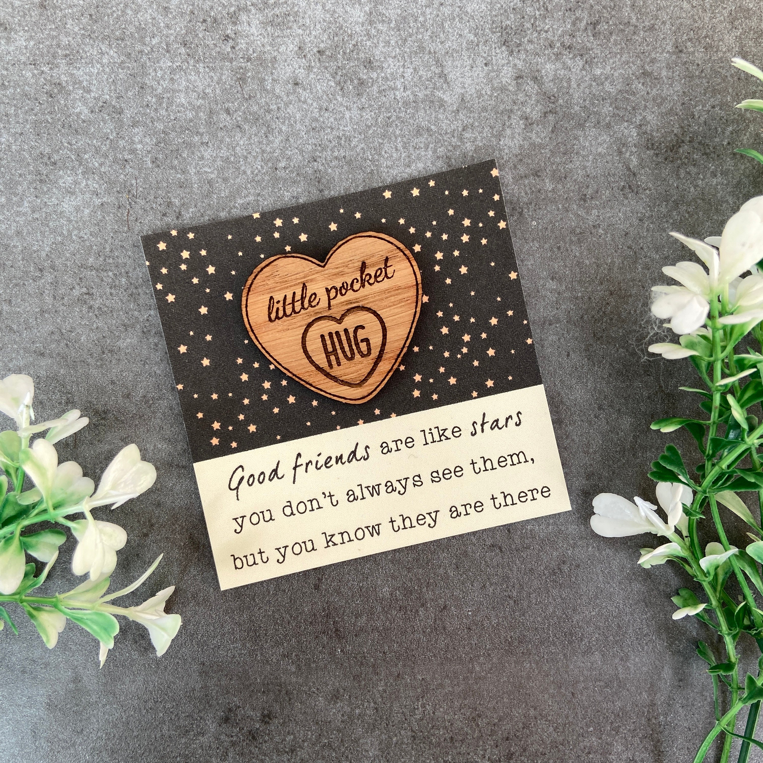 Pocket Hug Token: Engraved Oak Keepsake Gift - Etsy