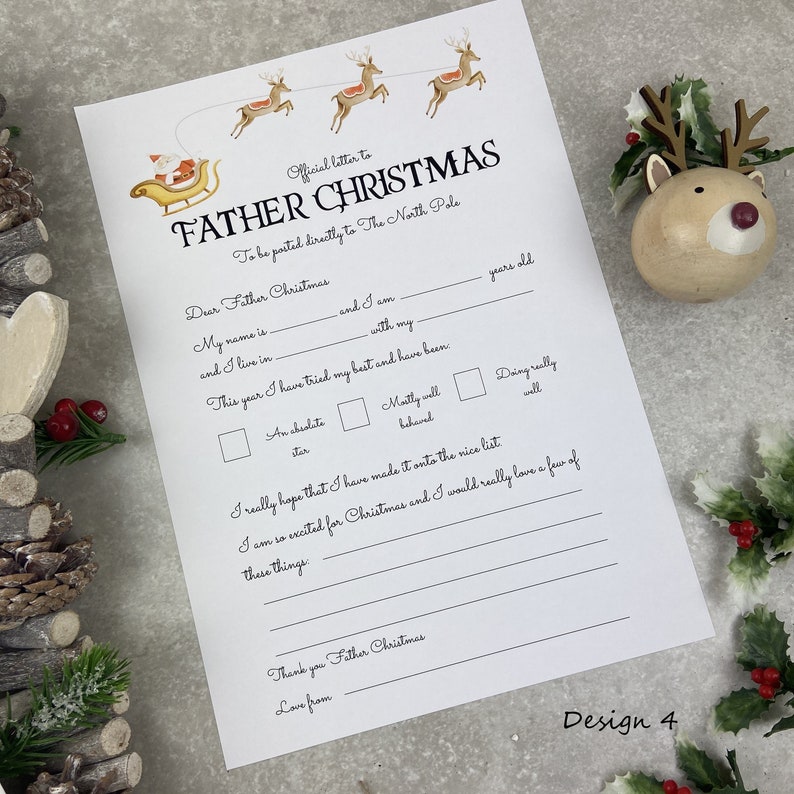 Letter to Father Christmas Letter to Santa Claus Christmas - Etsy