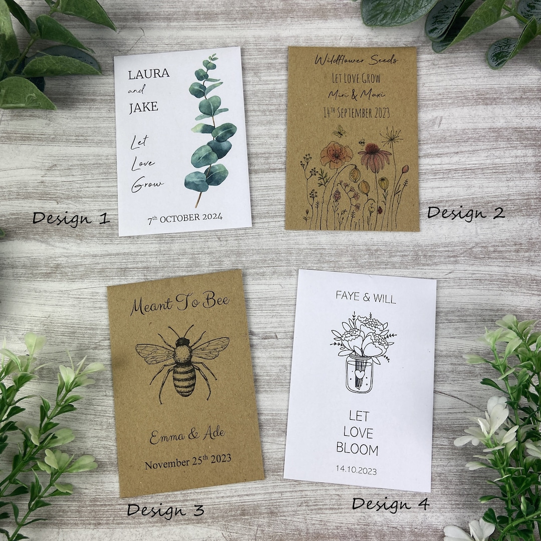 Wedding Favours, Seed Favors Wildflower Seeds, Seed Wedding Favour ...