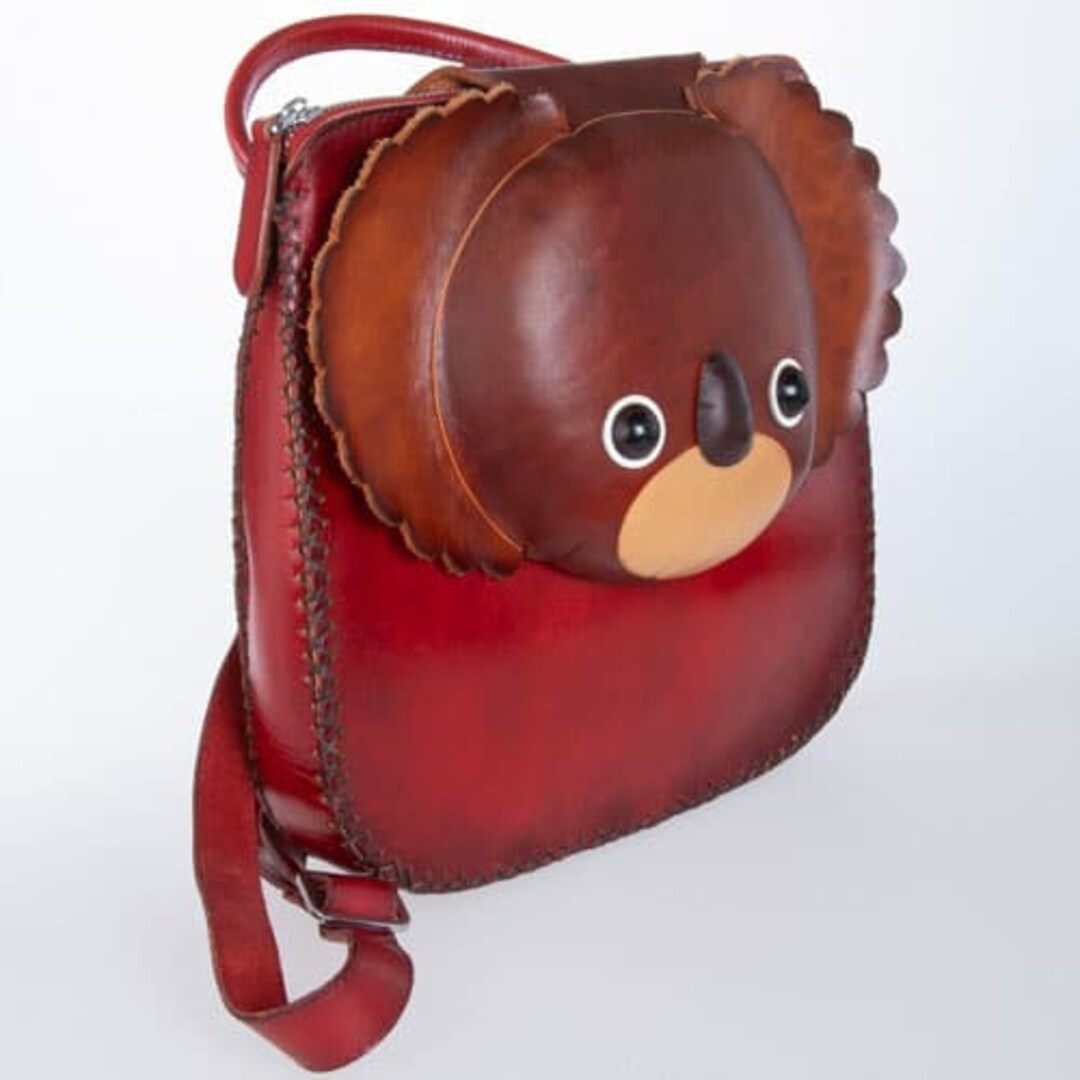 RED KOALA Genuine Leather Backpack Original Animal Shape - Etsy