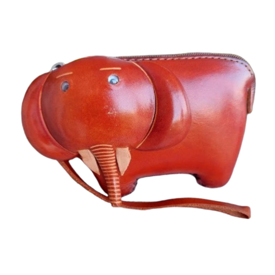 Elephant Leather Coin Purse – Hippo Animal Wall - Etsy UK