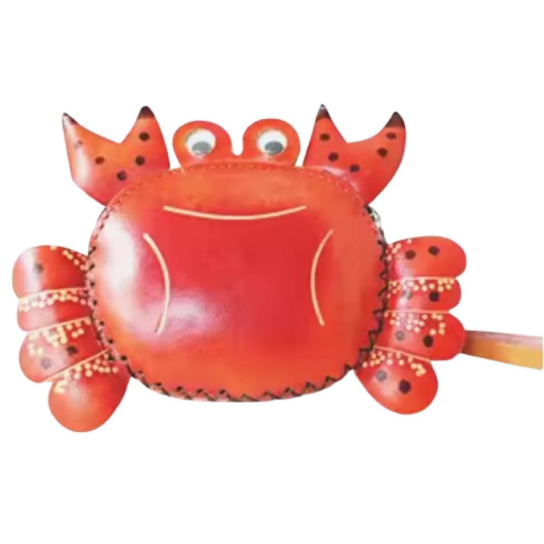 Red Crab Leather Coin Purse, Blue Fish Wallet, Multi-colour Options - Etsy