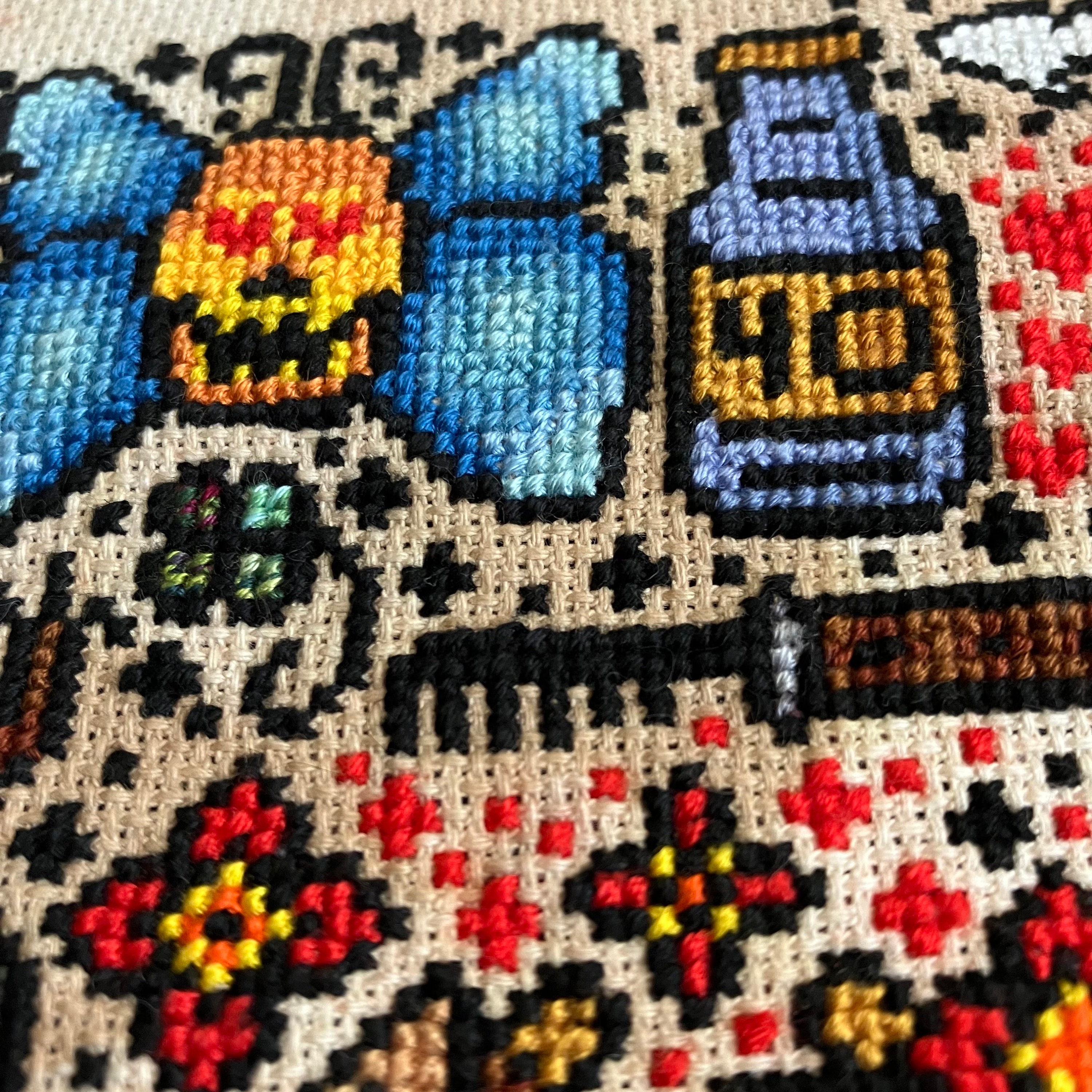 American Traditional Tattoo Flash Cross Stitch Pattern - Tattoo Cross ...