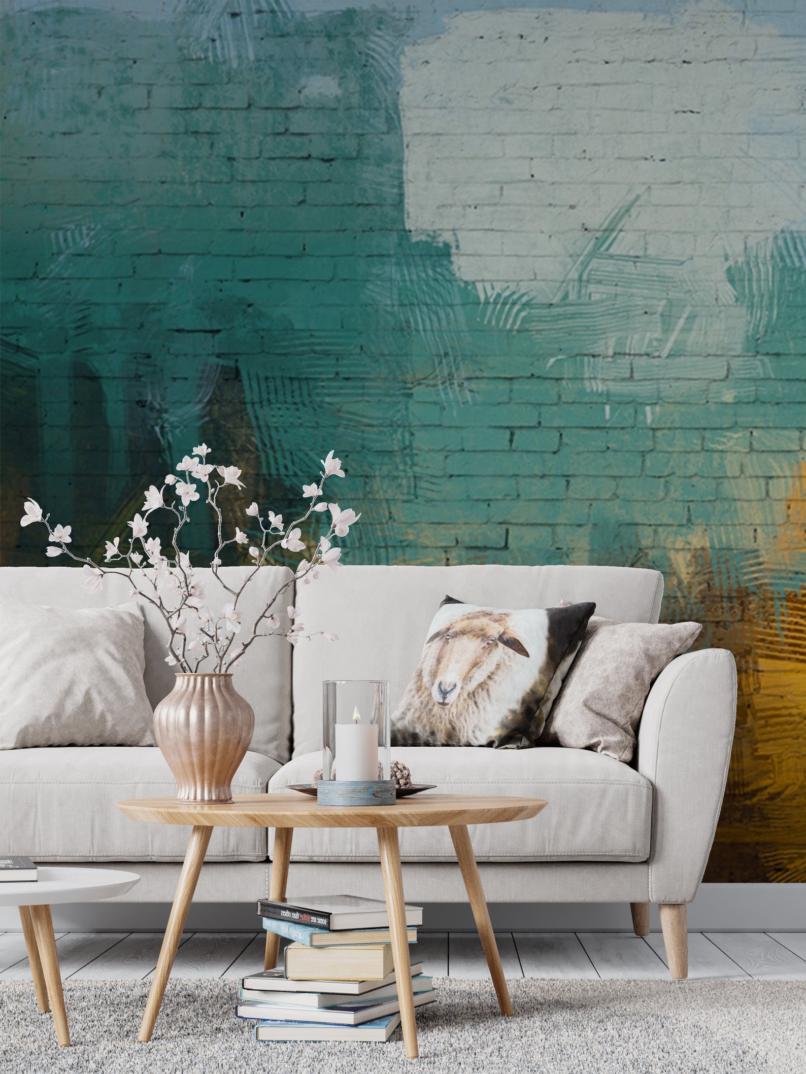 Art Deco Brick Wallpaper, Vintage Brick Wall Mural, Industrial Old ...