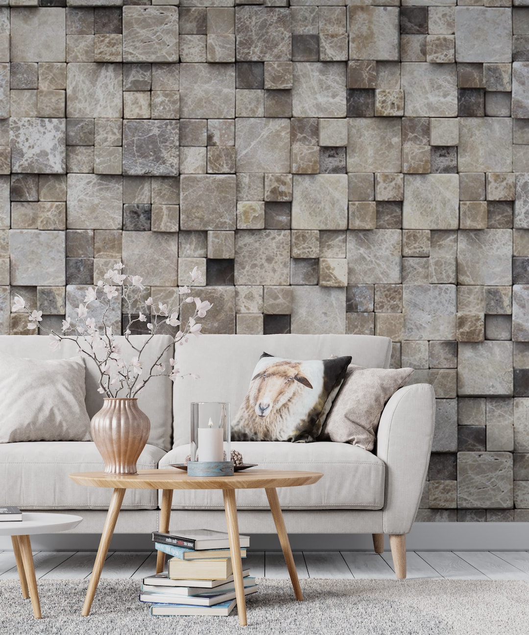 3d Stone Wallpaper Art Deco Textured Wall Mural Industrial - Etsy