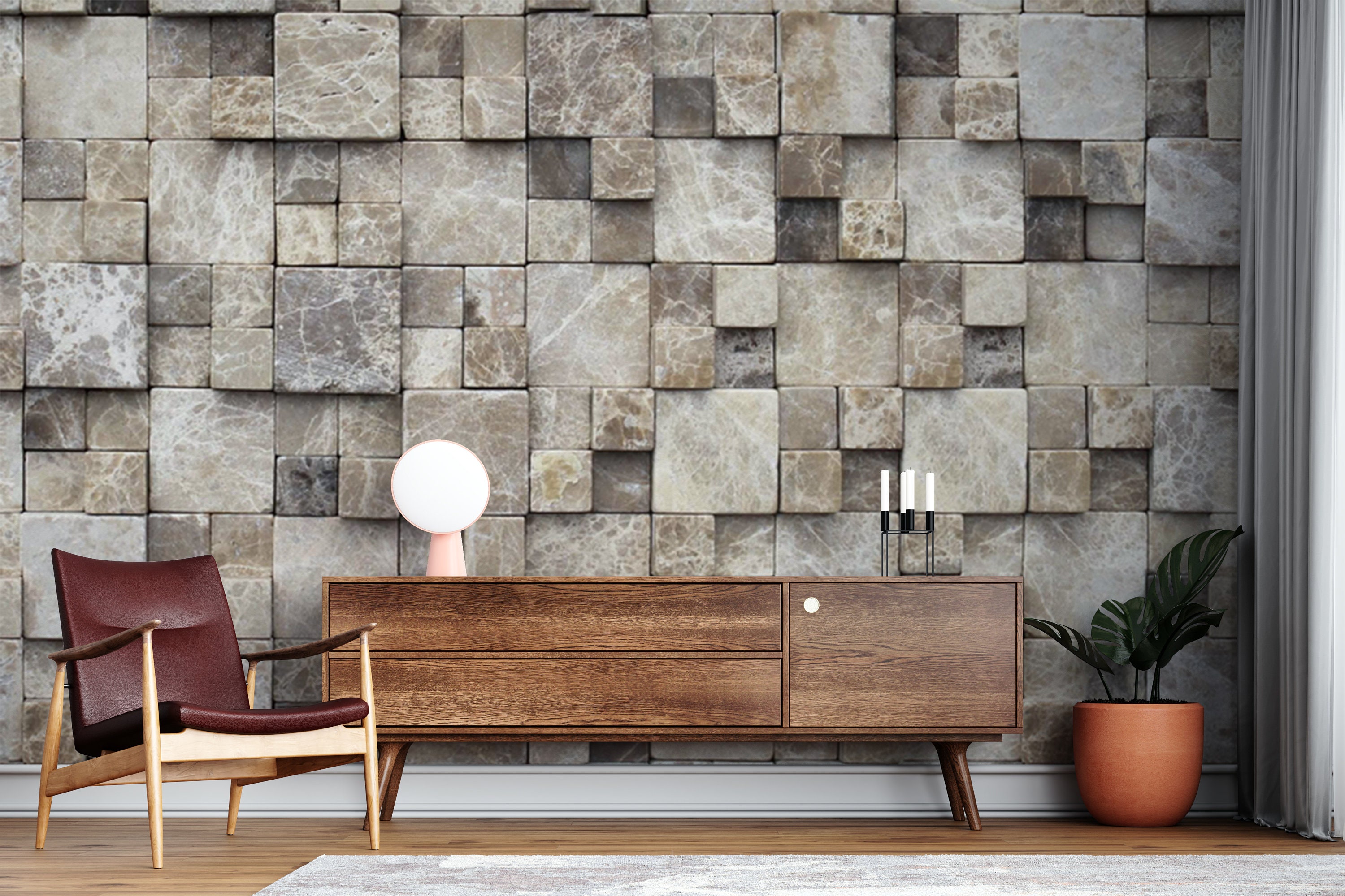 3d Stone Wallpaper Art Deco Textured Wall Mural Industrial - Etsy