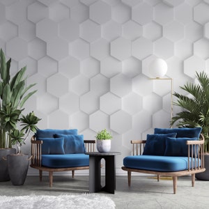 3D Panel Geometric Wallpaper, Removable Wall Mural, Peel and Stick Wall ...
