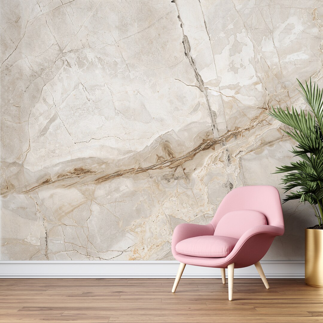 Grey and White Marble Wallpaper, Kitchen Room Wallpaper, Temporary ...