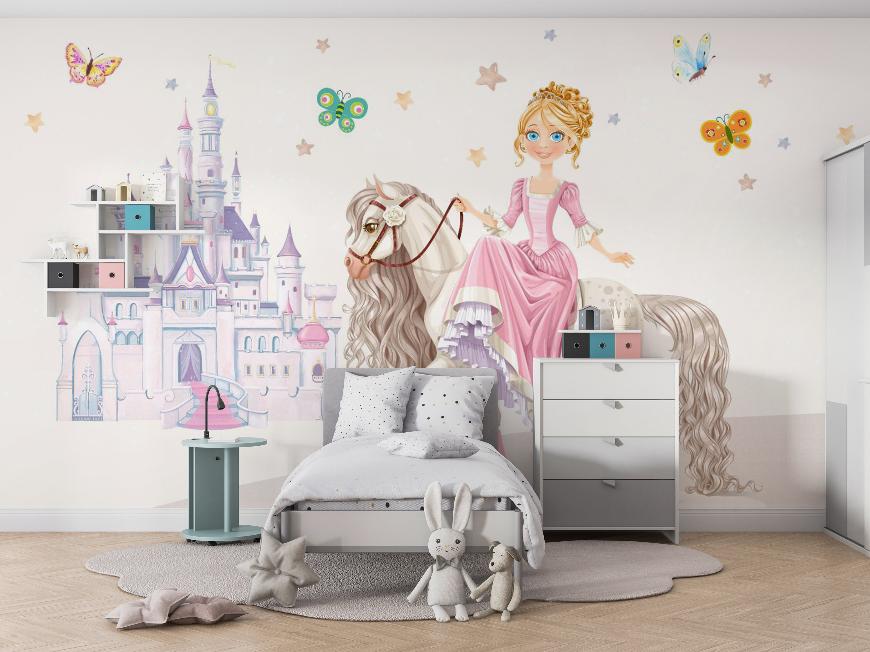 Princess Wallpaper Girls Room Wallpaper Nursery Peel and - Etsy