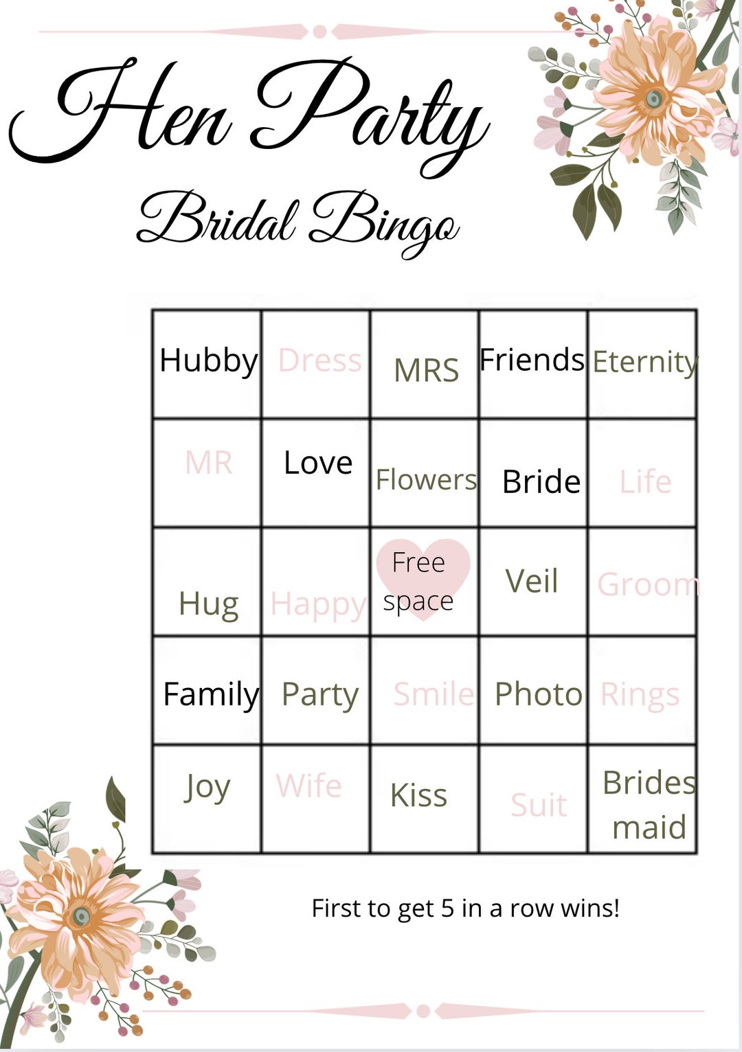 Hen Party Bingo! - Etsy
