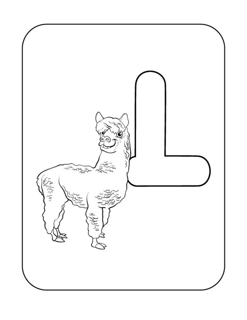 Animal Alphabet Coloring Pages - Etsy
