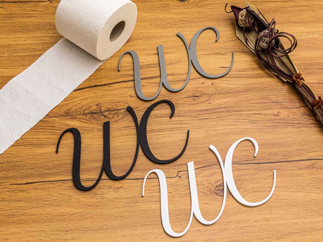 WC Door Sign Toilet Sign Toilets 3D Lettering Guest Toilet Toilet Sign ...