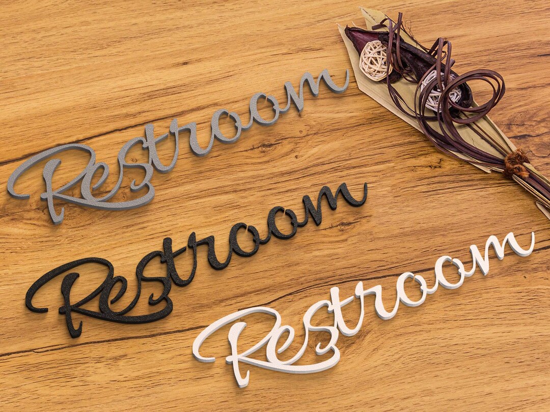 Restroom Door Sign Bath Door Sign Bathroom WC Toilets Loo 3D Sign ...