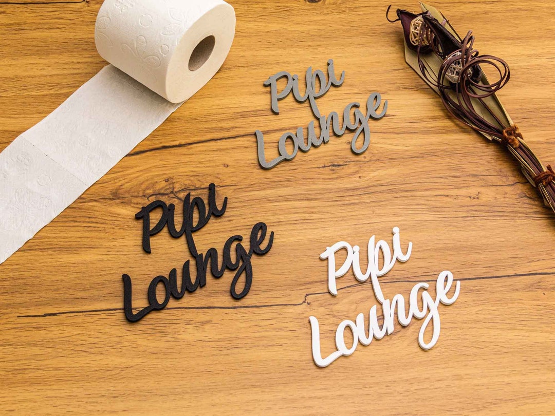 Pipi Lounge Door Sign 3D Lettering WC Toilet Guest Toilet Toilet Sign ...