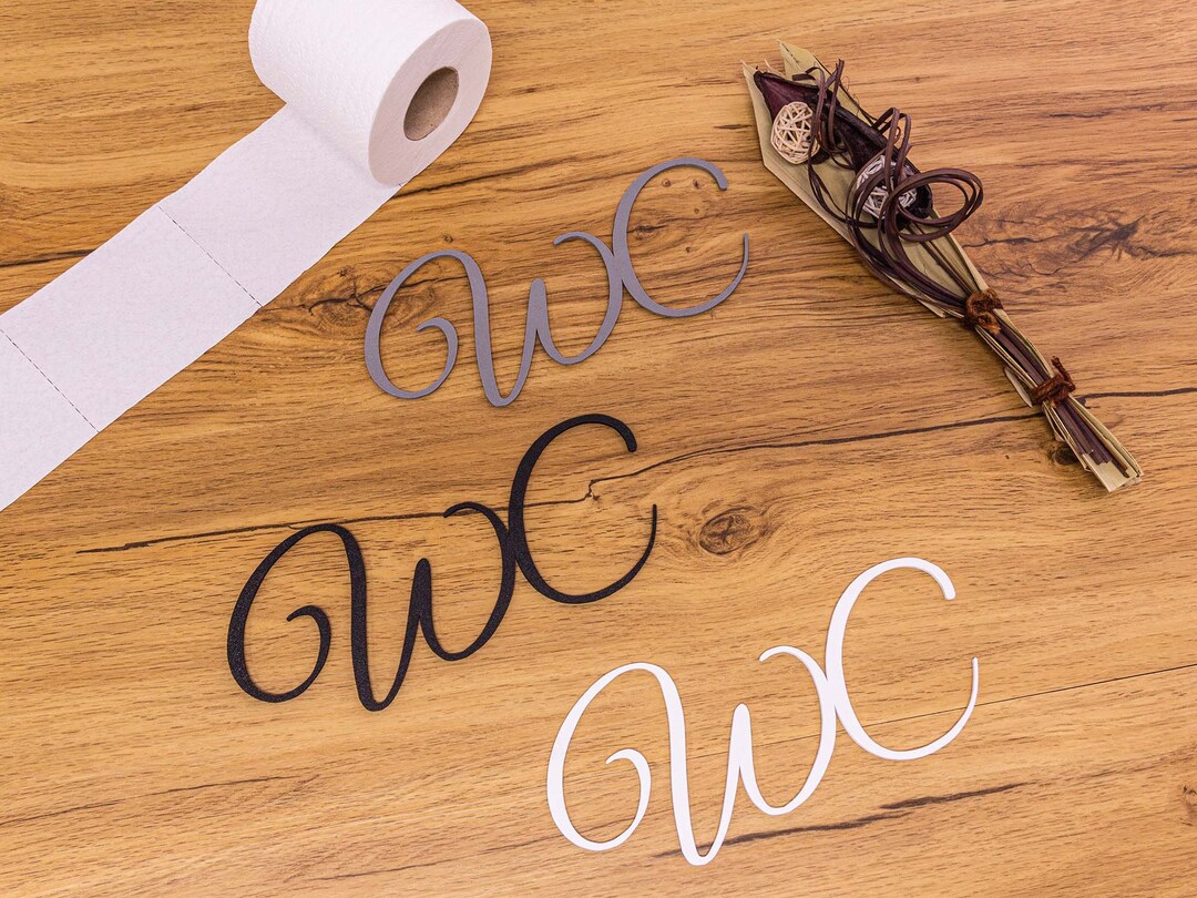 WC Door Sign Toilet Sign Toilets 3D Lettering Toilet Sign Self-adhesive ...