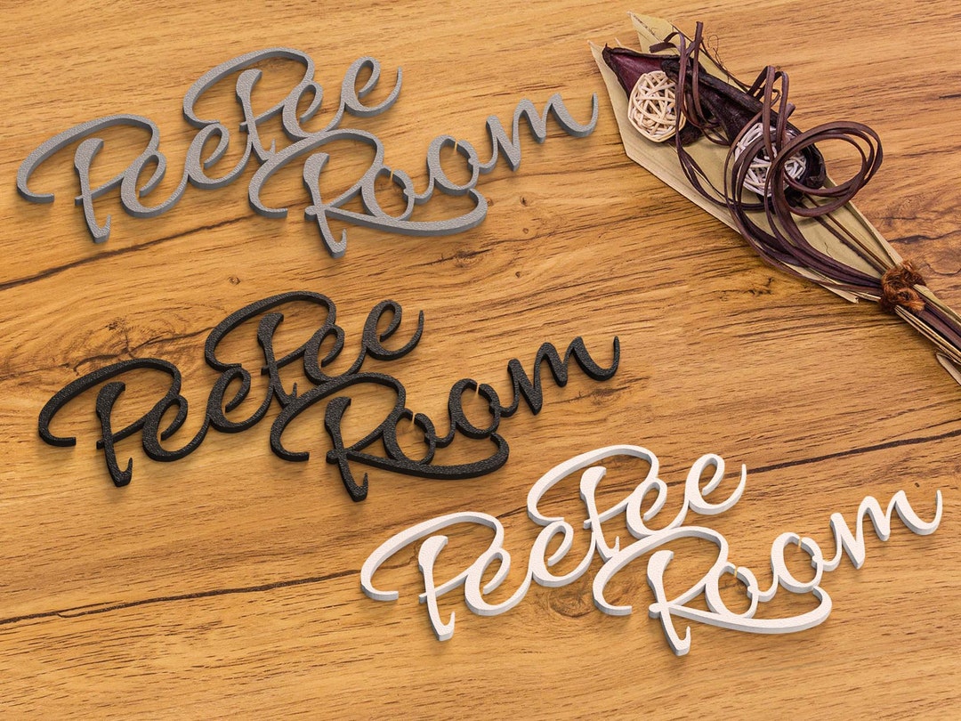 Pee Pee Room Door Sign Bath Door Sign Bathroom WC Toilets Klo 3D Sign ...