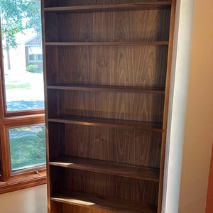 Walnut Hardwood Bookcase Etsy