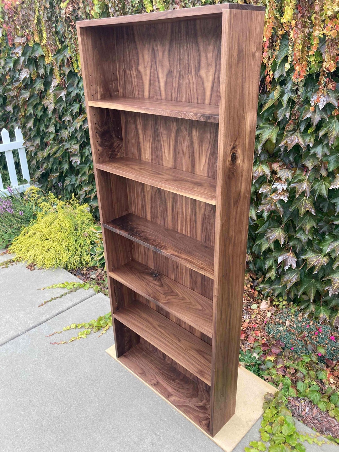 Walnut Hardwood Bookcase - Etsy