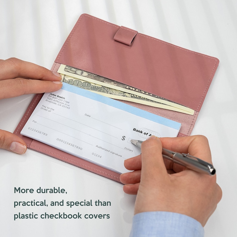 Personalized Leather Checkbook Cover, Checkbook Case, Checkbook Holder ...