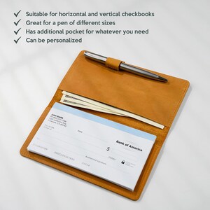 Personalized Leather Checkbook Cover, Leather Checkbook, Checkbook ...