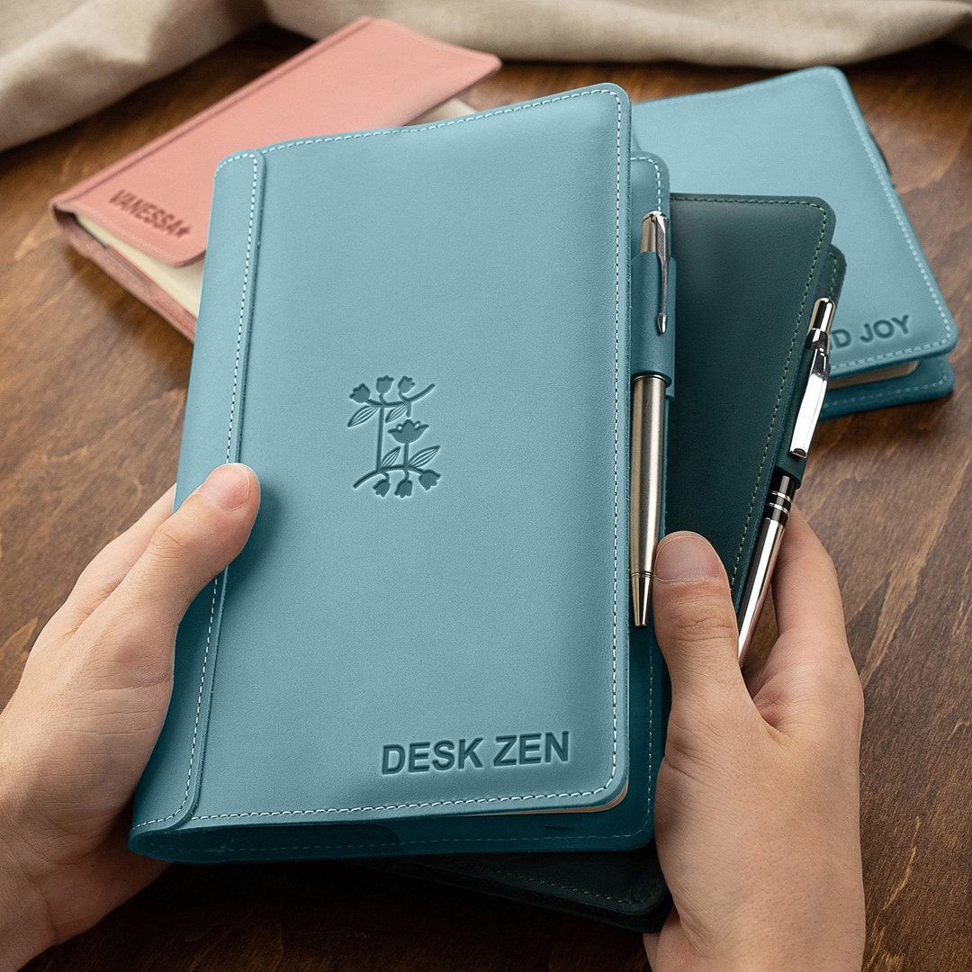 Personalized Pisces Leather Notebook Cover, Astrology Journal Sleeve ...