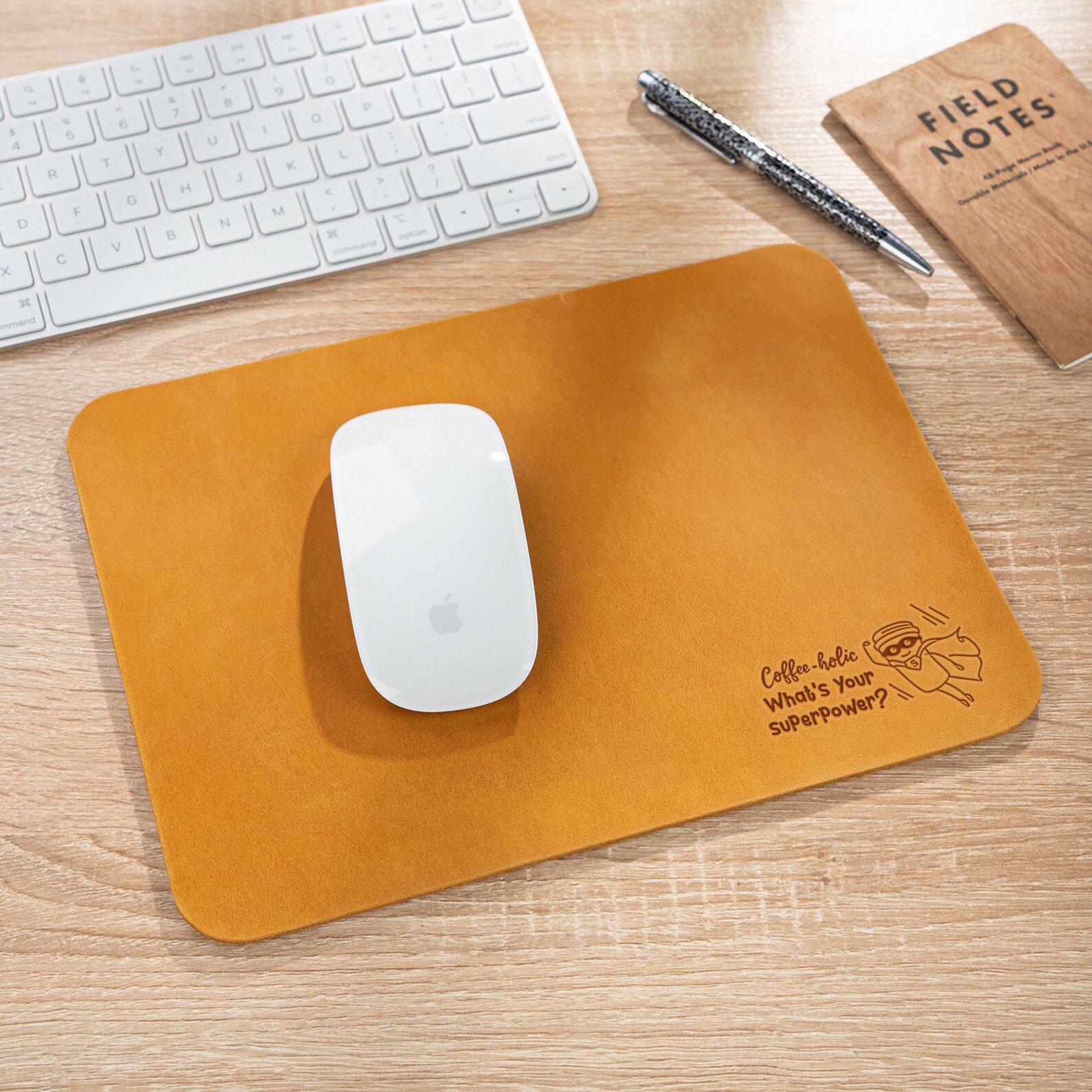Leather Mouse Pad for Office Working, Personalized Mousepad for Him ...