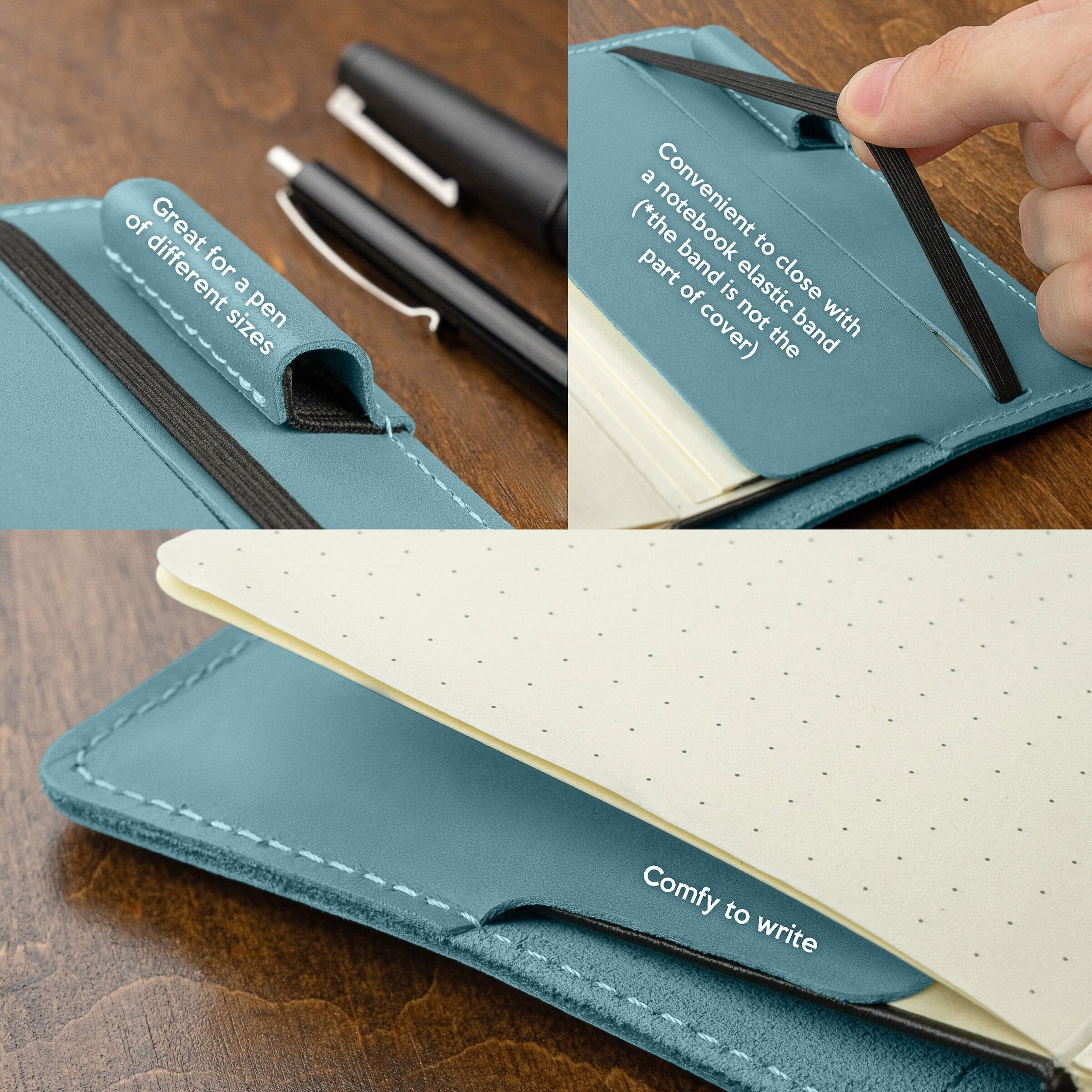 Personalized Leather Notebook Cover, Teacher Appreciation Gift, 3 Year ...