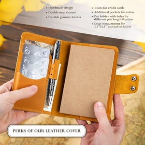 Custom Leather Notebook Cover, Personalized Notepad Holder, Handmade ...