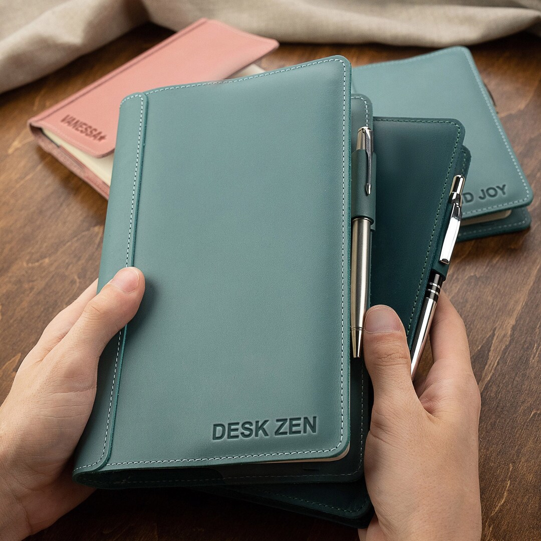 Personalized Leather Notebook Cover, Custom Leather Journal Cover ...