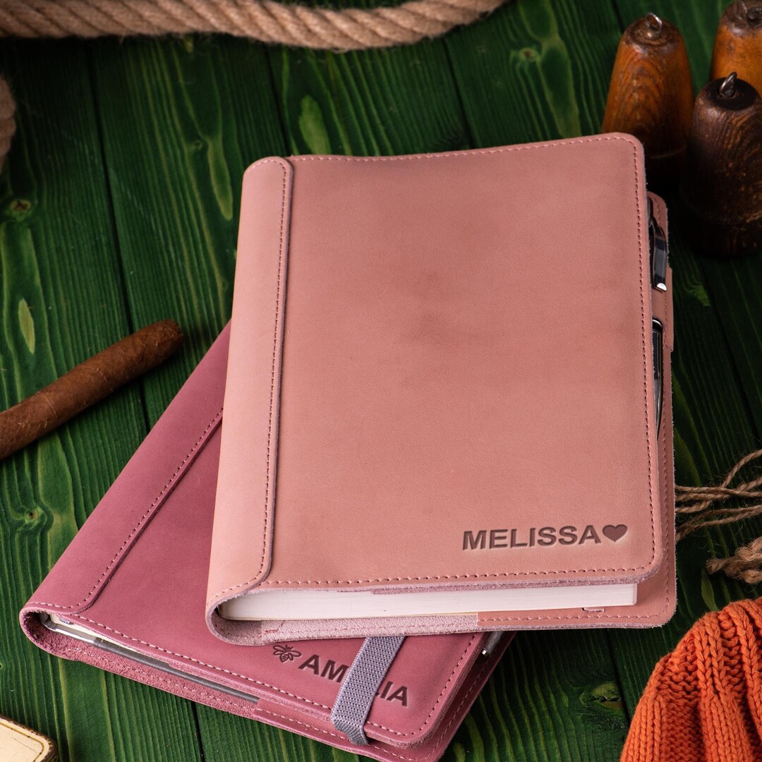 Personalized Leather Notebook Cover, Personalized Handmade Present ...