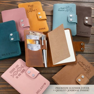 Custom Leather Notebook Cover, Personalized Notepad Holder, Handmade ...