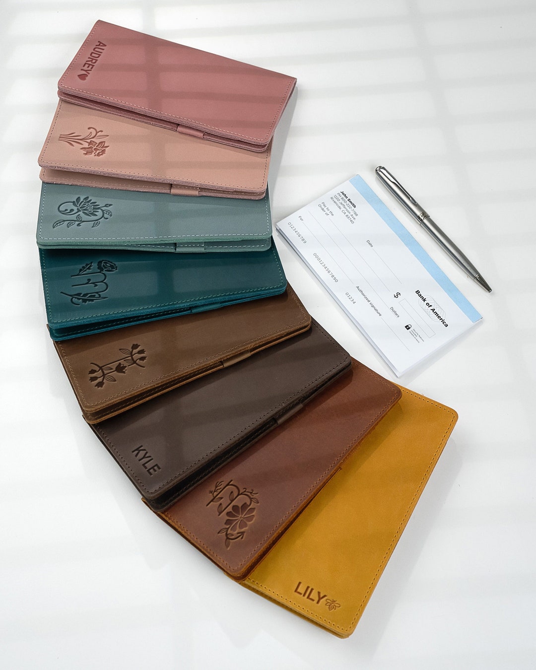 Personalized Leather Checkbook Cover Leather Checkbook - Etsy