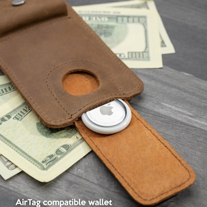 AirTag Money Clip Wallet Compatible, Personalized Money Clip Wallet ...