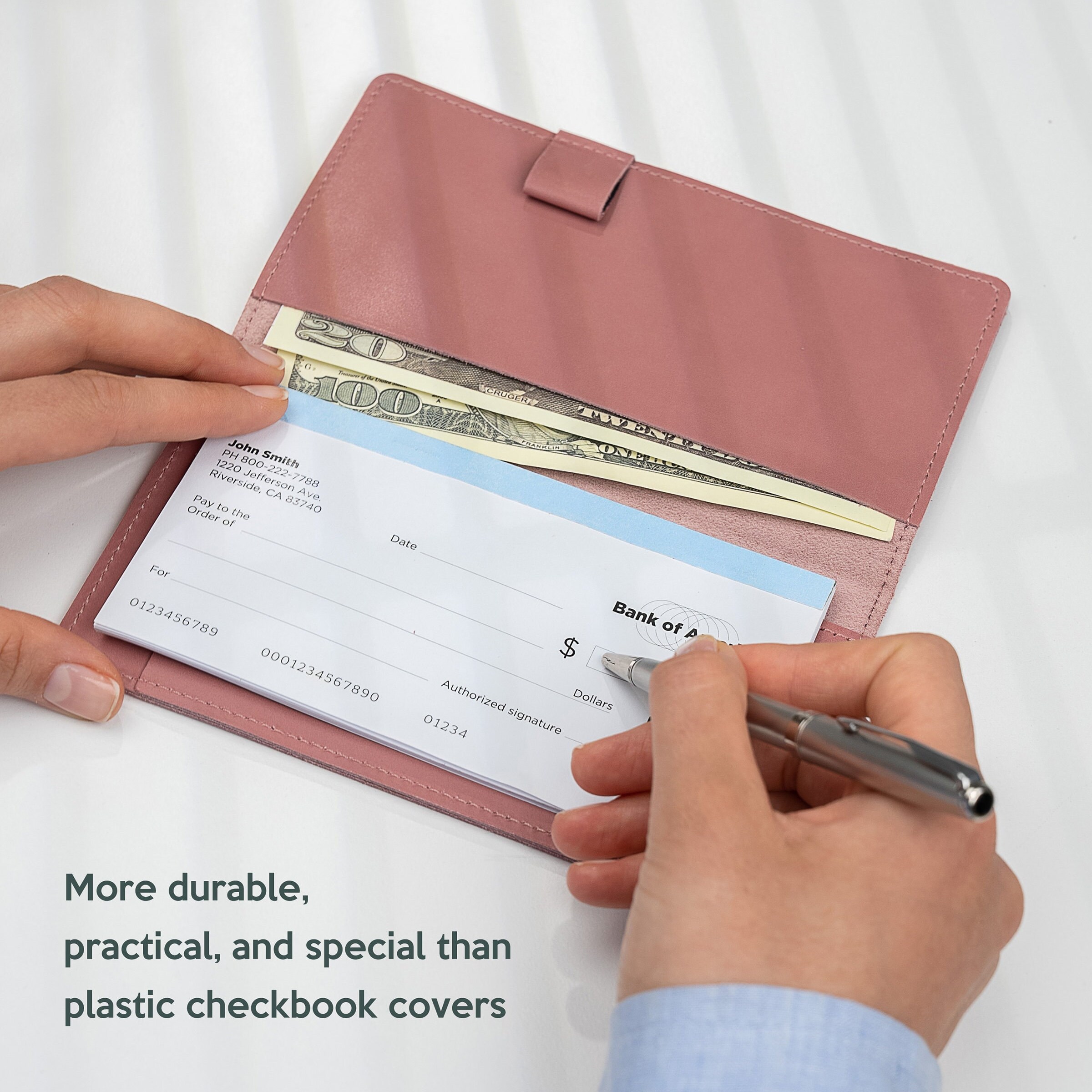 Personalized Checkbook Cover for Men, Custom Leather Checkbook Holder ...