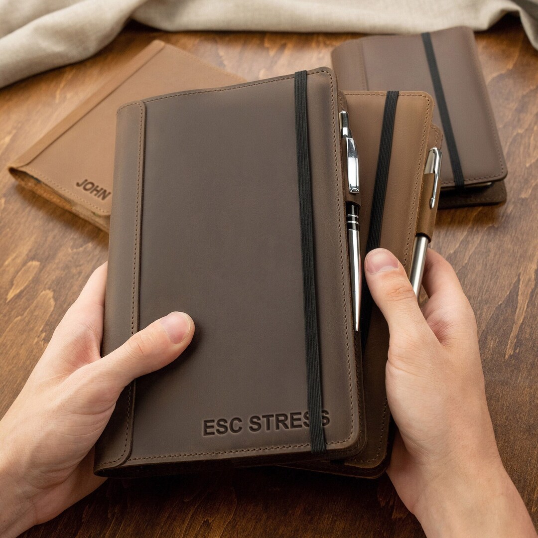 Leather Notebook Sleeve Leather Journal Holder Protective - Etsy