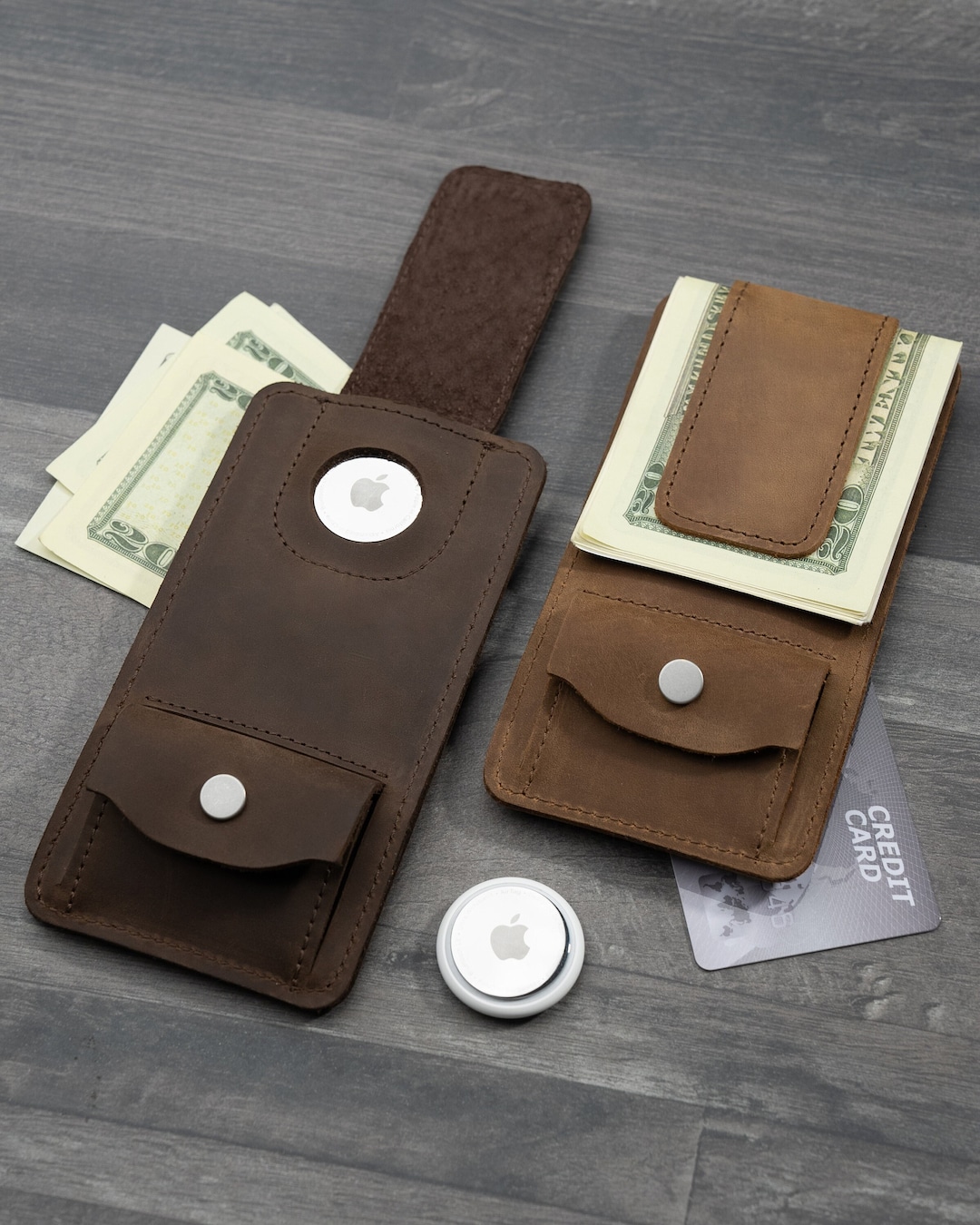 AirTag Money Clip Wallet Compatible, Personalized Money Clip Wallet ...