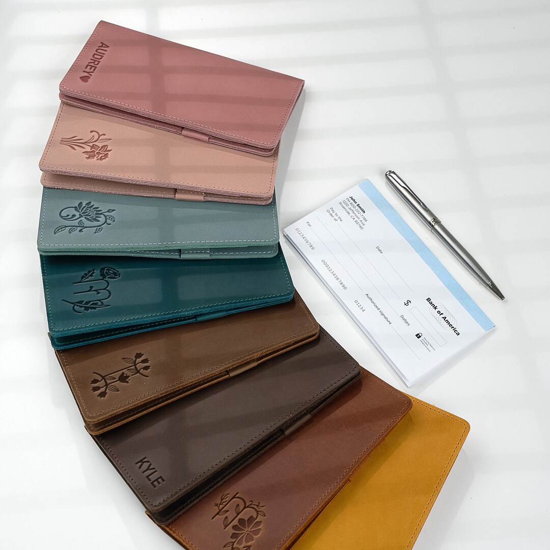 Personalized Leather Checkbook Cover Leather Checkbook - Etsy