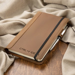 Personalized Leather Notebook Cover, Custom Leather Journal Cover ...