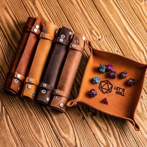 Scroll of Rolling, DND Dice Rolling Tray, Leather Rolling Mat With ...